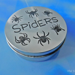 Little Acrylic Spiders in Aluminum Box, Laser Cut Tiny Spider Shapes ...
