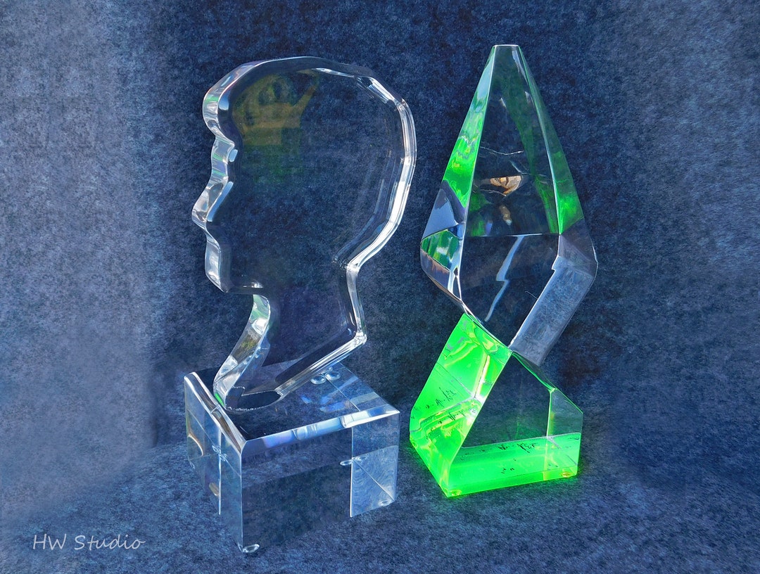Lucite Head Profile Sculpture Bust, Hand Made Clear Lucite Sculpture ...