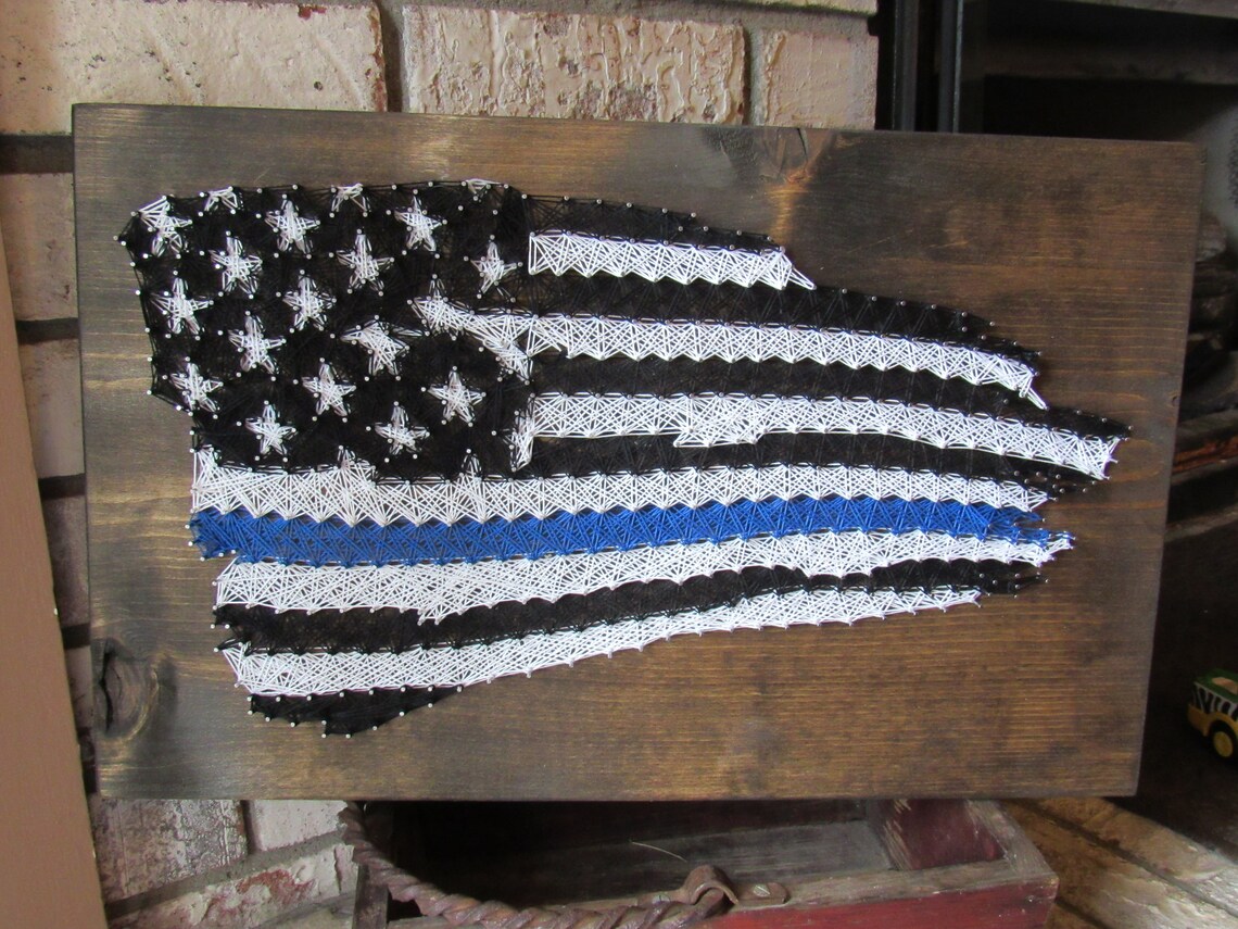 Tattered Thin Blue Line Flag - Etsy