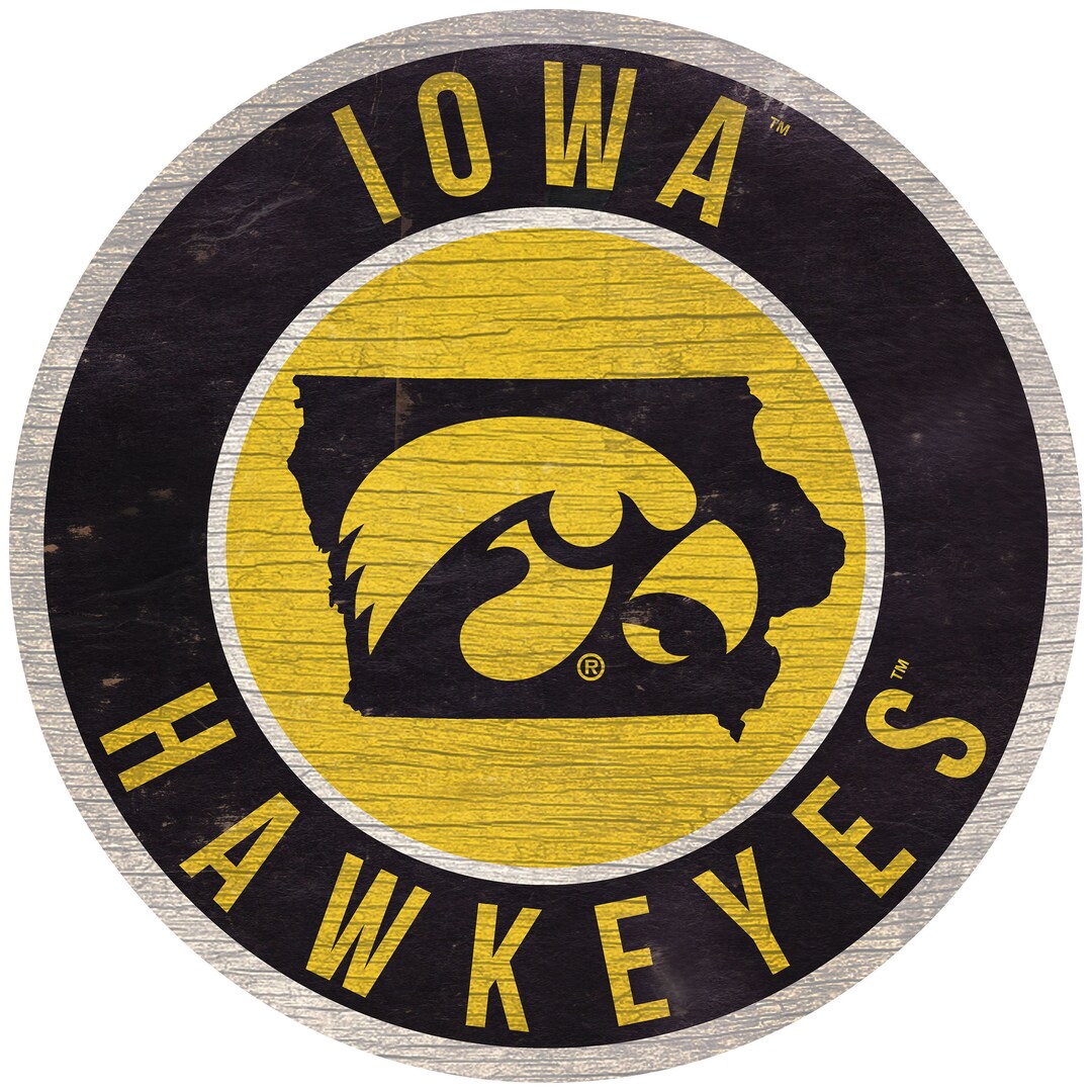 Iowa Hawkeyes 12 Inch or 24 Inch Round Sign - Etsy