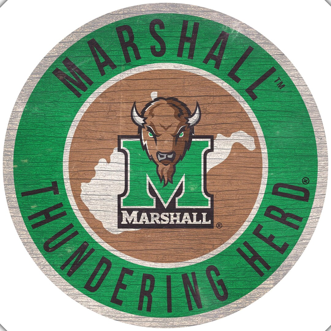 Marshall Thundering Herd 12 Inch or 24 Inch Round Sign - Etsy