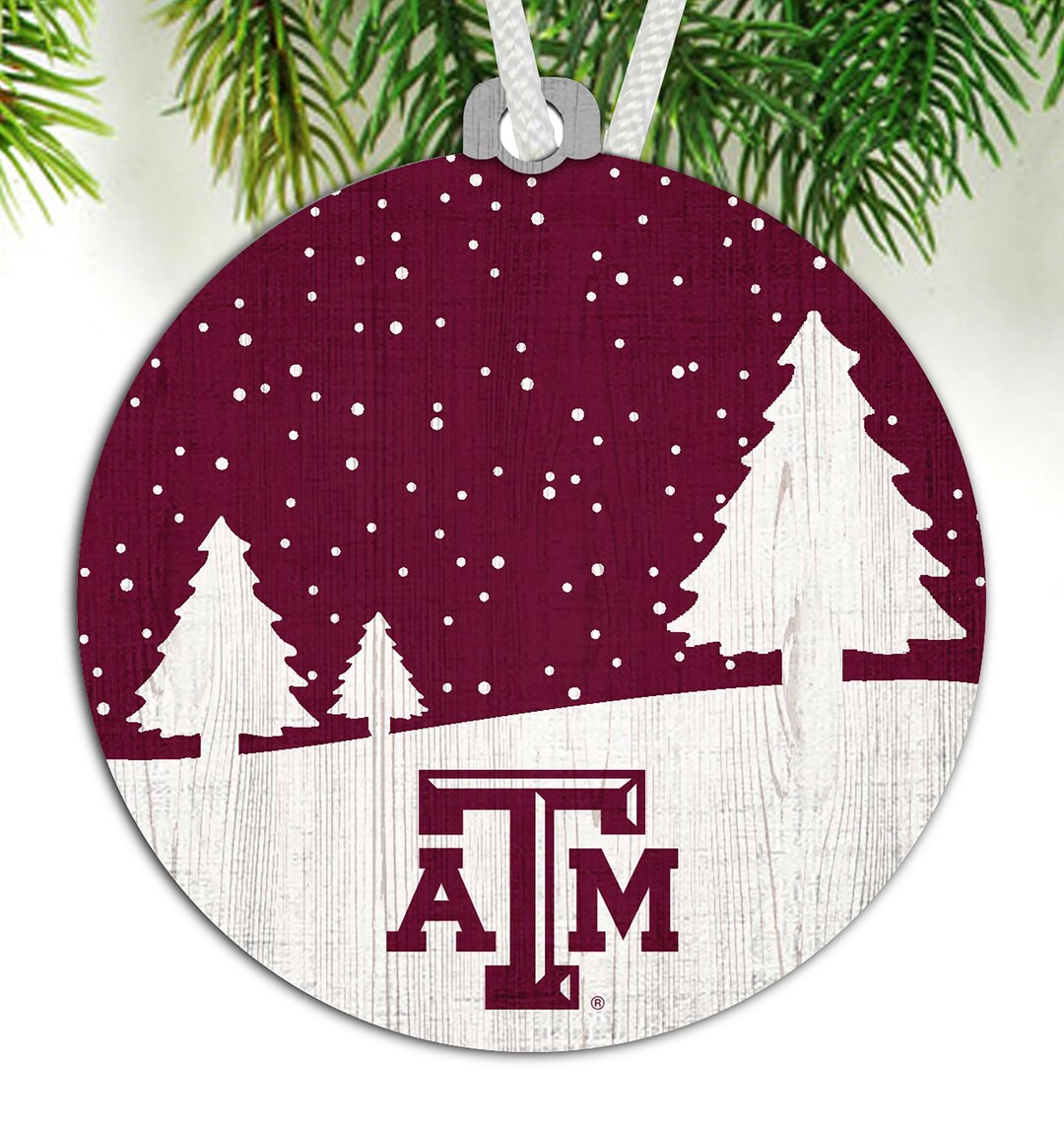 Texas A&M Aggies Snow Scene Christmas Ornament-distressed LOOK - Etsy