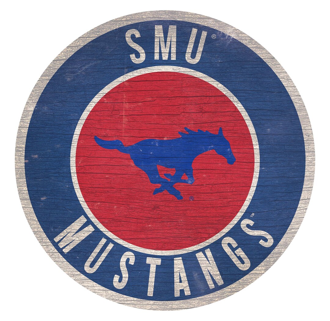 SMU Mustangs 12 Inch or 24 Inch Round Sign - Etsy