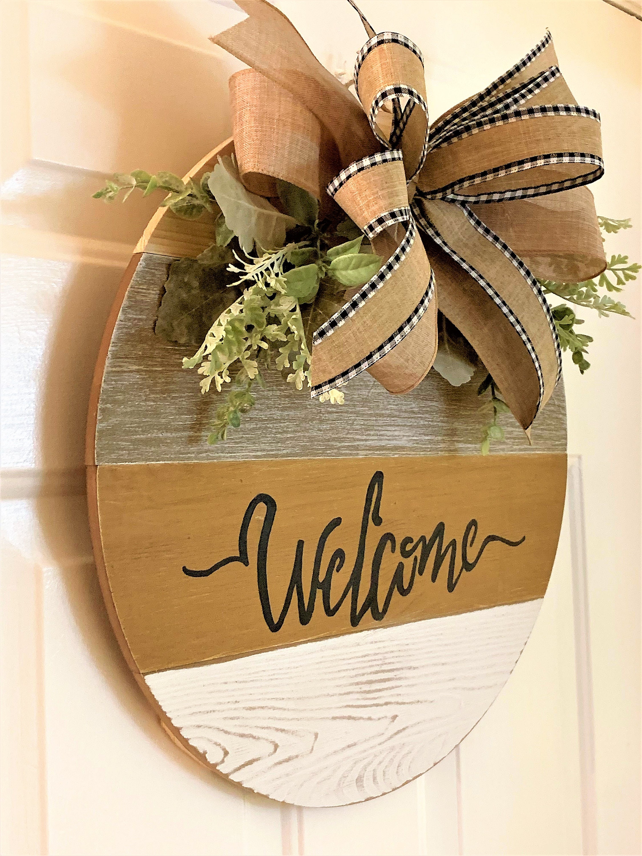 Everyday Wood Wreath, Rustic Home Decor, Welcome Door Hanger, Front ...