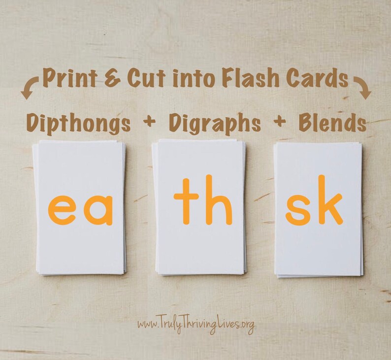 Dipthongs, Digraphs, & Blends Flashcards | HOMESCHOOL ENGLISH - Etsy