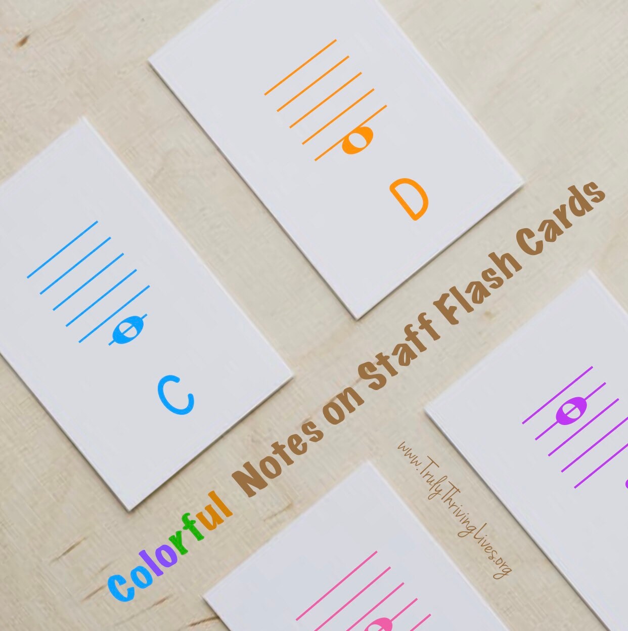 Colorful Notes on Staff Flash Cards HOMESCHOOL MUSIC - Etsy
