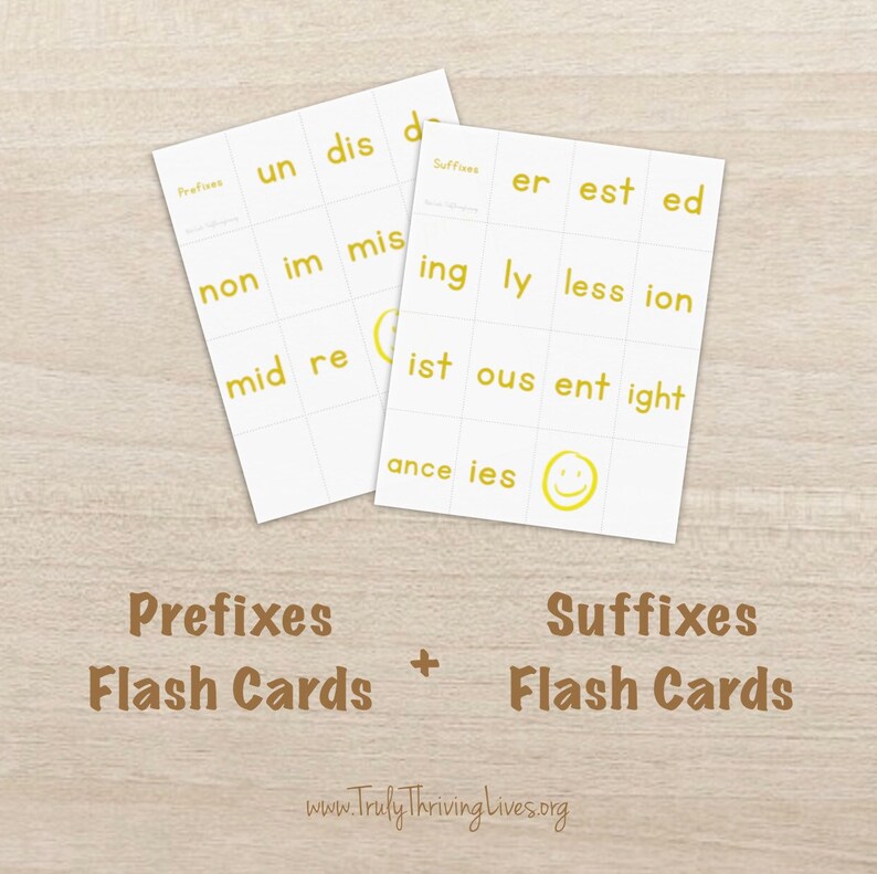 Prefix & Suffix Flashcards HOMESCHOOL ENGLISH - Etsy