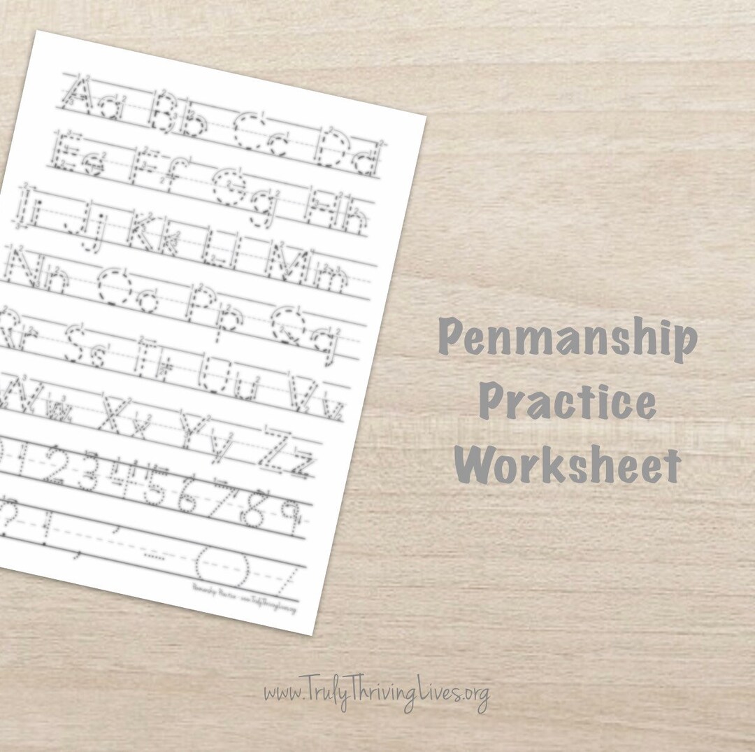 Penmanship Practice Worksheet HOMESCHOOL ENGLISH - Etsy