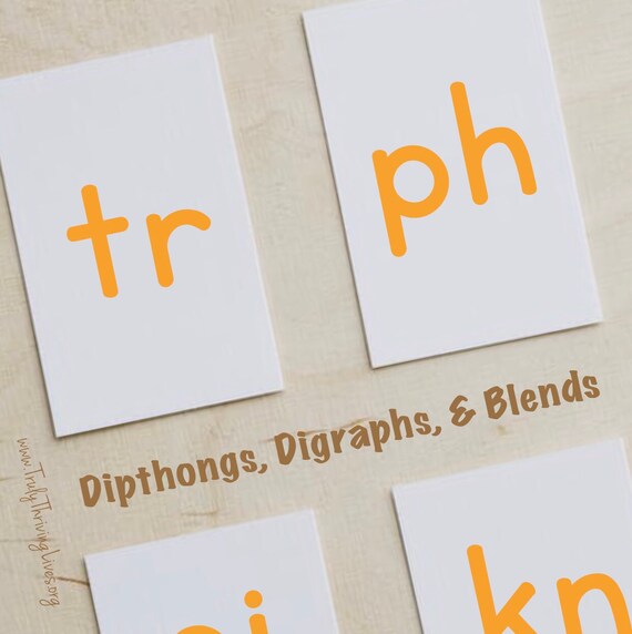 Dipthongs Digraphs & Blends Flashcards HOMESCHOOL ENGLISH - Etsy
