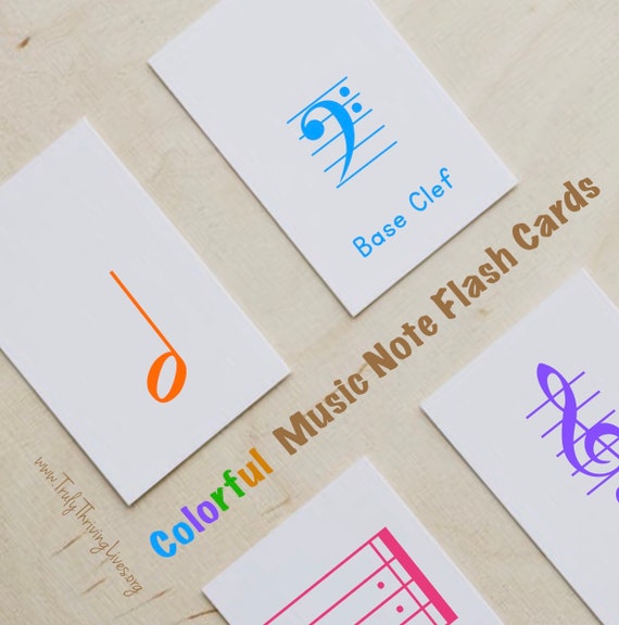 Colorful Music Flash Cards HOMESCHOOL MUSIC | Etsy