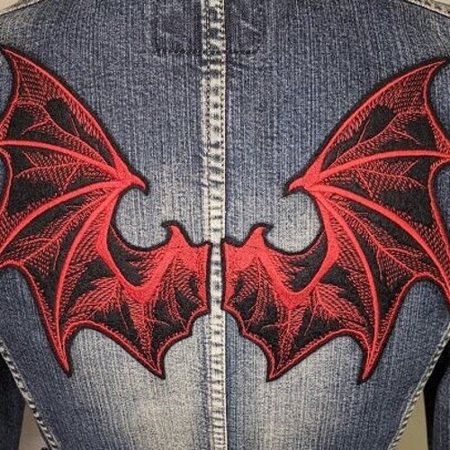 PINK Bat Wing Iron on Patches PAIR Devil Demon Halloween - Etsy