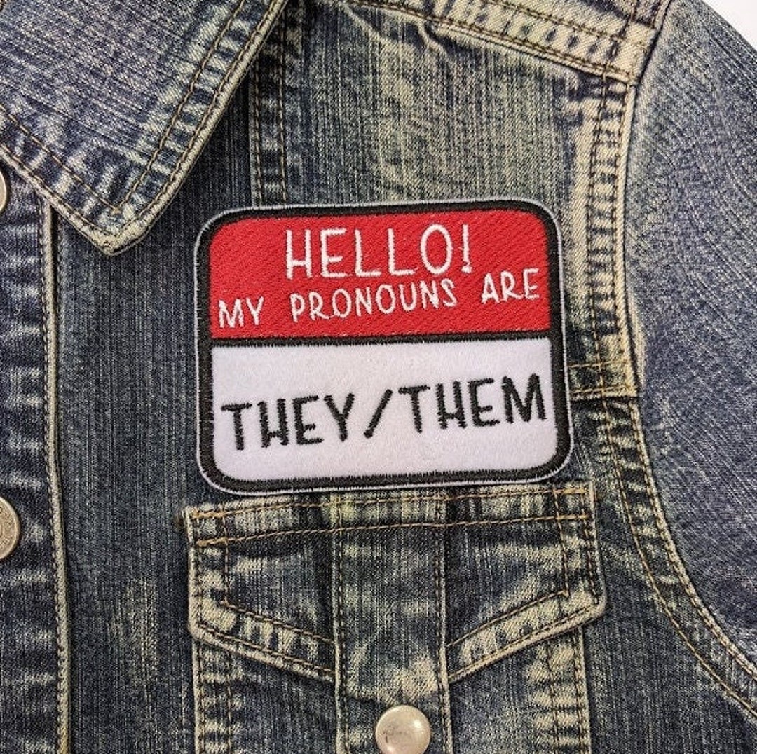 They Them Pronouns Iron on Patch, Embroidered Patch, Embroidered ...