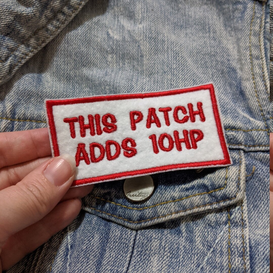 White 10 HP Iron on Patch | Embroidered Patch | Pop Culture Patch ...