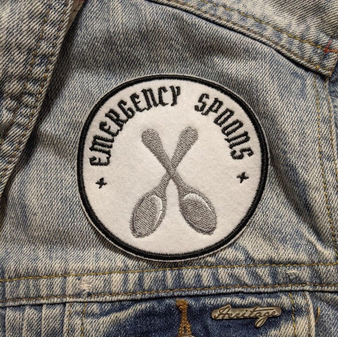 Emergency Spoons Iron on Patch Embroidered Patch - Etsy