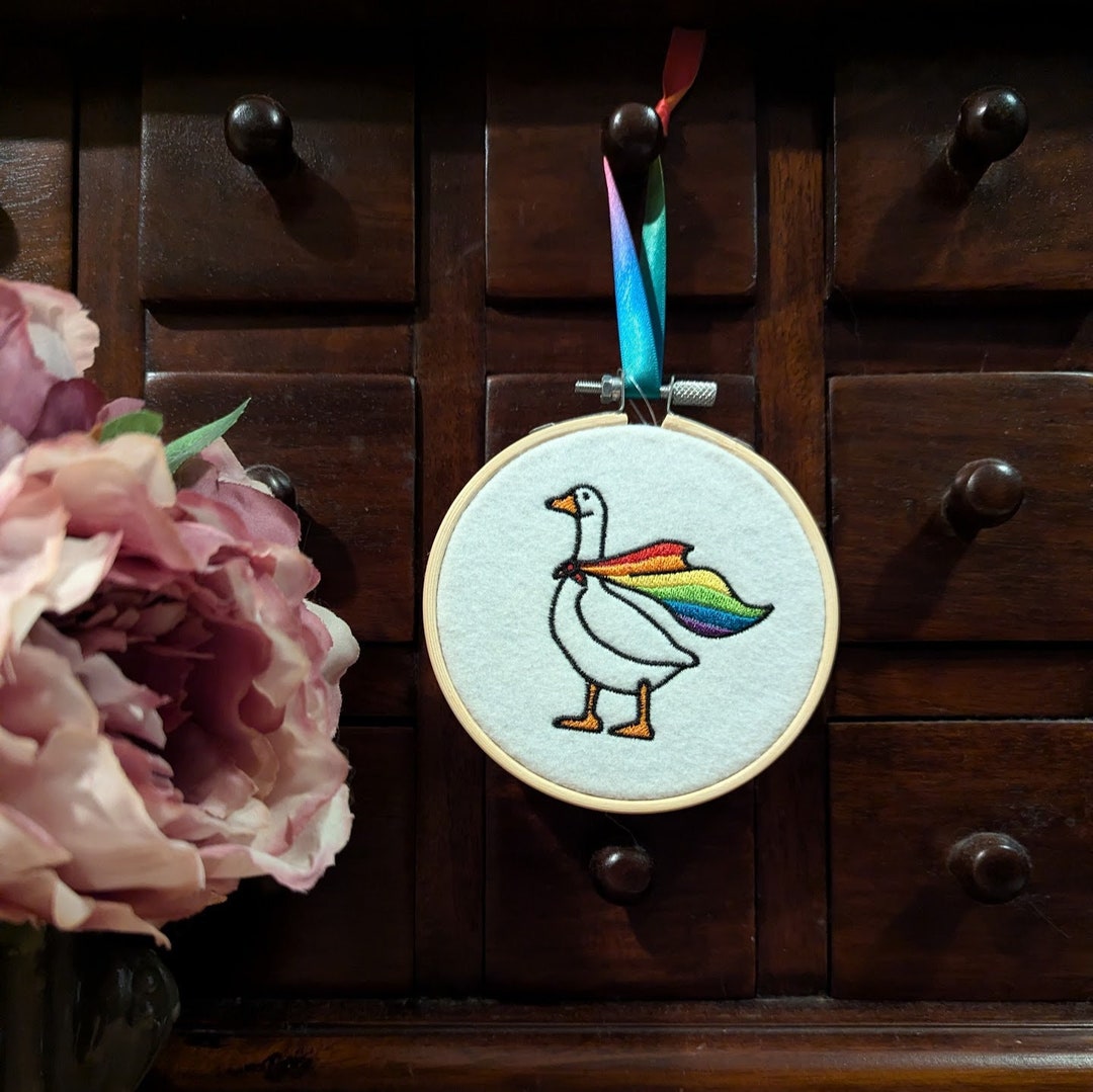 Pride Goose Embroidered 4 Inch Wall Decor, Machine Embroidery ...