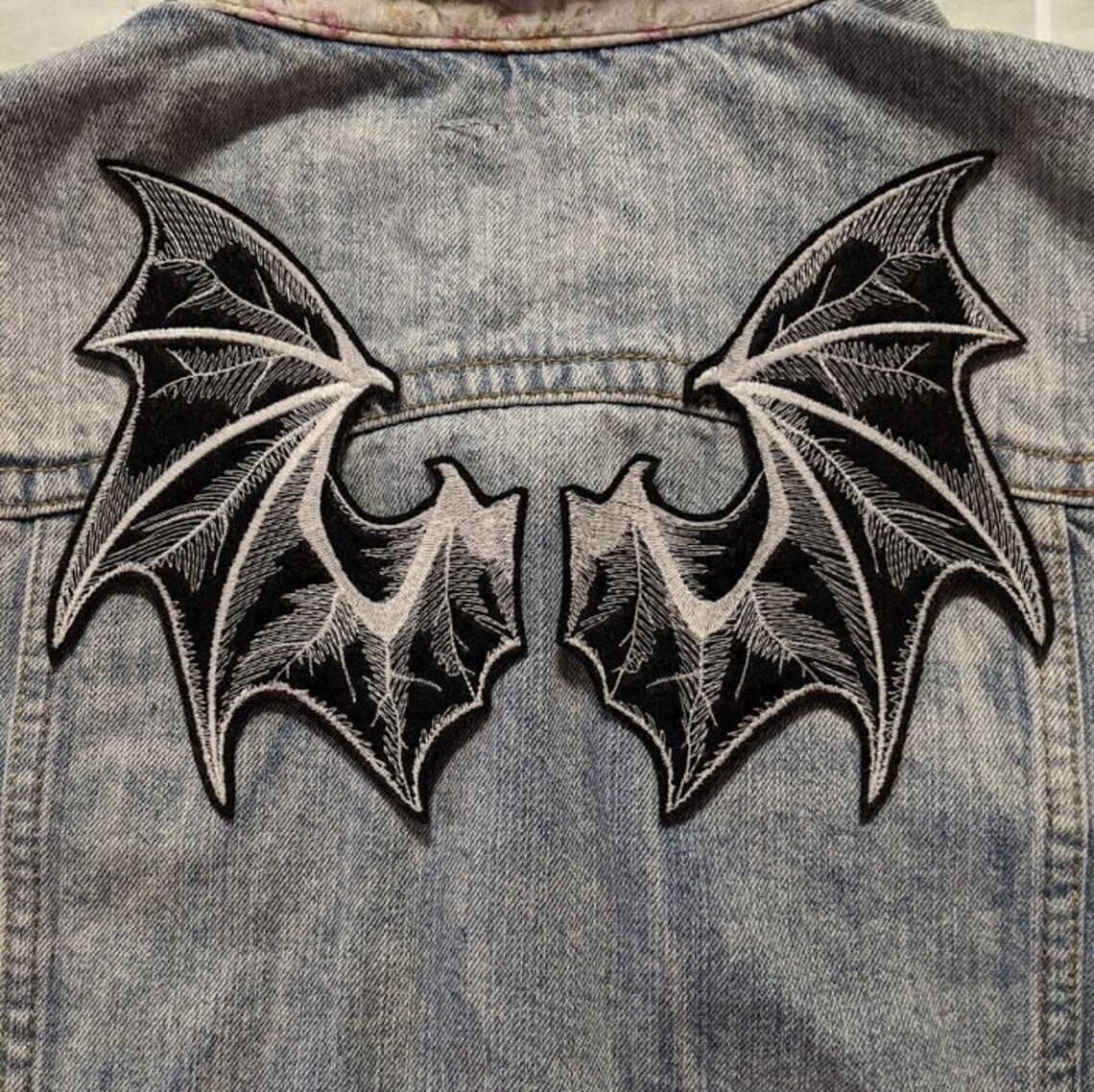 GLOW in the DARK Bat Wings Iron on Patches Embroidered Patch | Etsy
