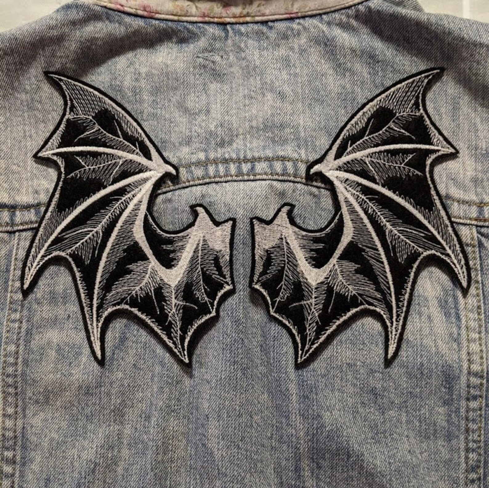 GLOW in the DARK Bat Wings Iron on Patches Embroidered Patch | Etsy