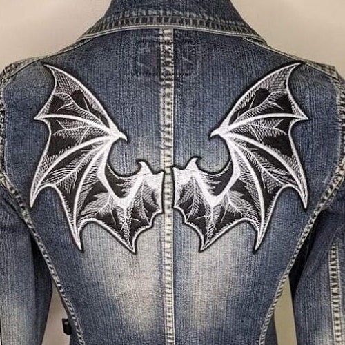 Black and White Bat Wing Iron on Patches PAIR Devil Demon - Etsy