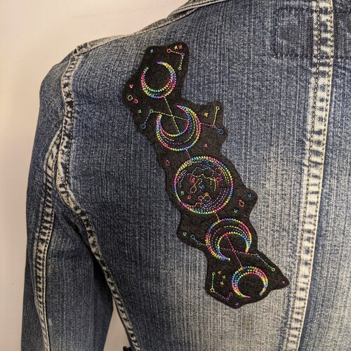 GLOW in the DARK Vintage Celestial Moon Phases Embroidered - Etsy
