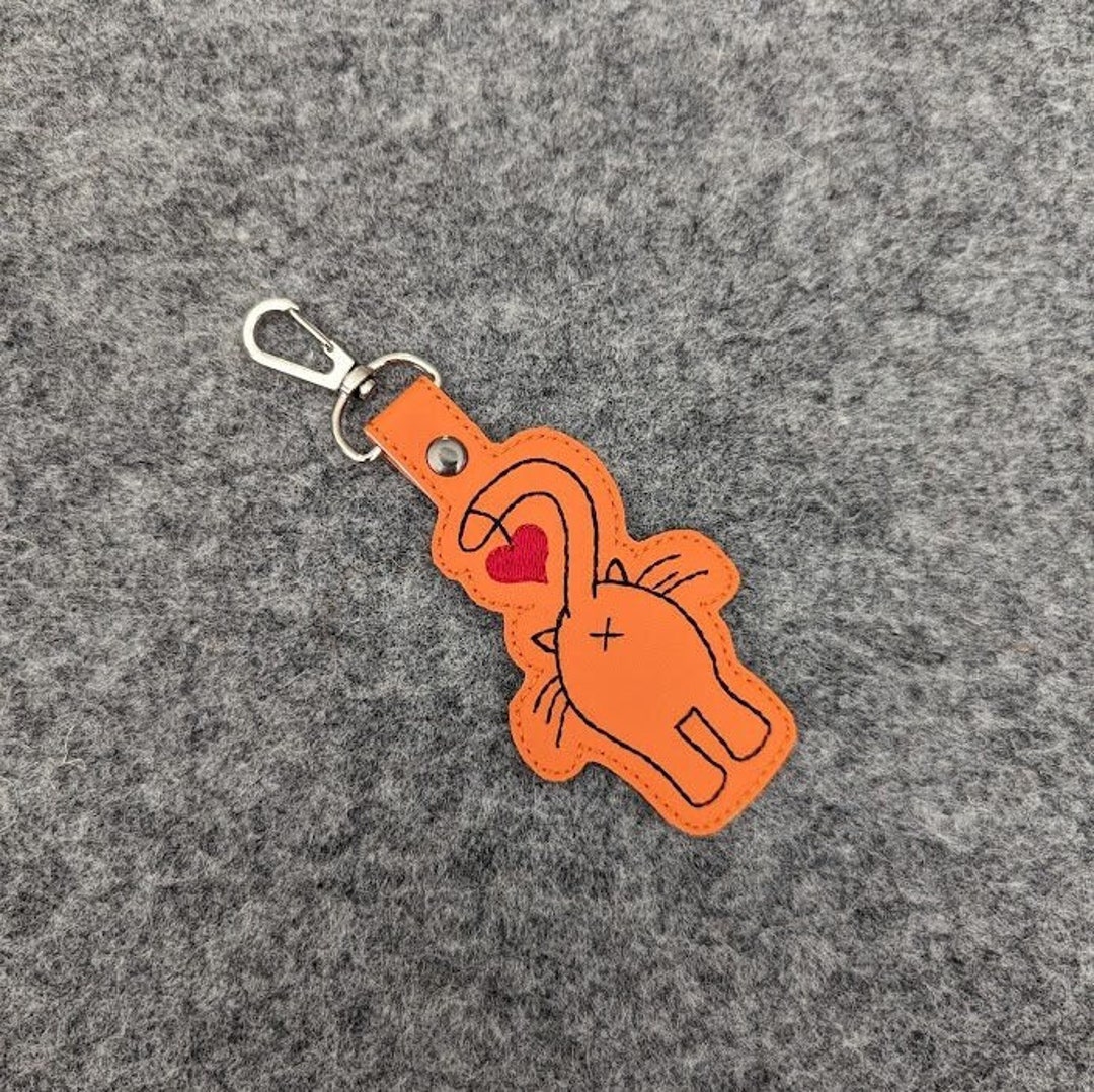 Ginger Cat Butt Keyring, Bag Tag, Key Ring, Key Fob, Key Chain, Snap ...