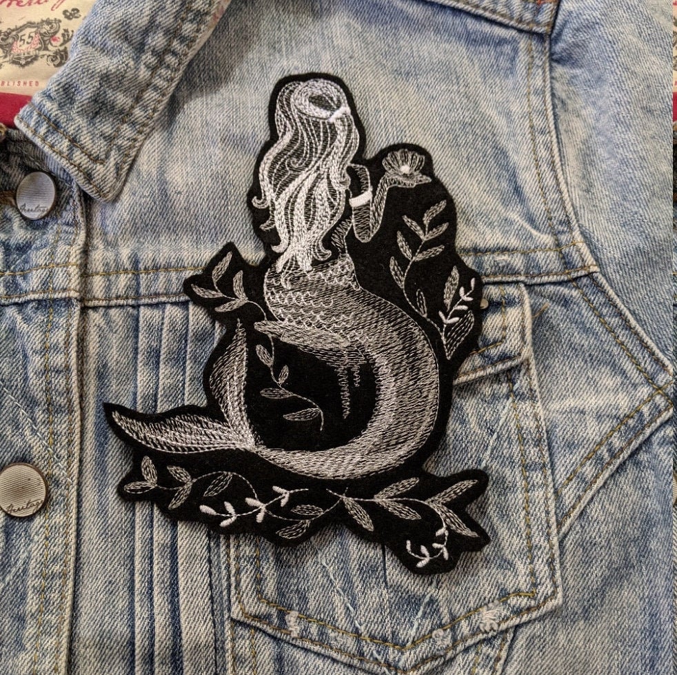 Mermaid Iron on Patch Embroidered Patch for Clothing - Etsy