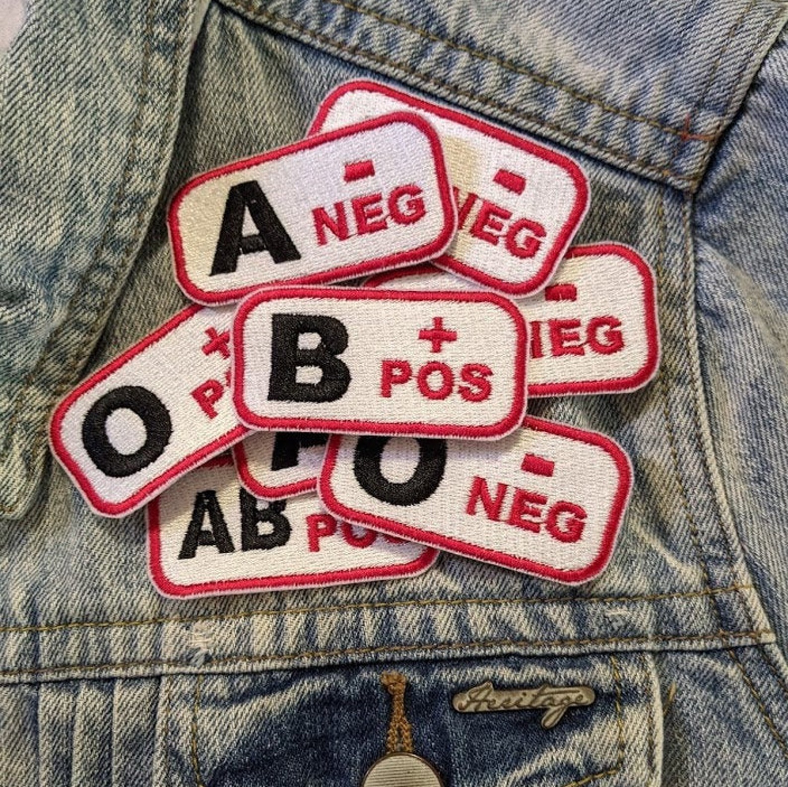Red Blood Type Iron on Patch | Embroidered Patch | Medical Patch ...