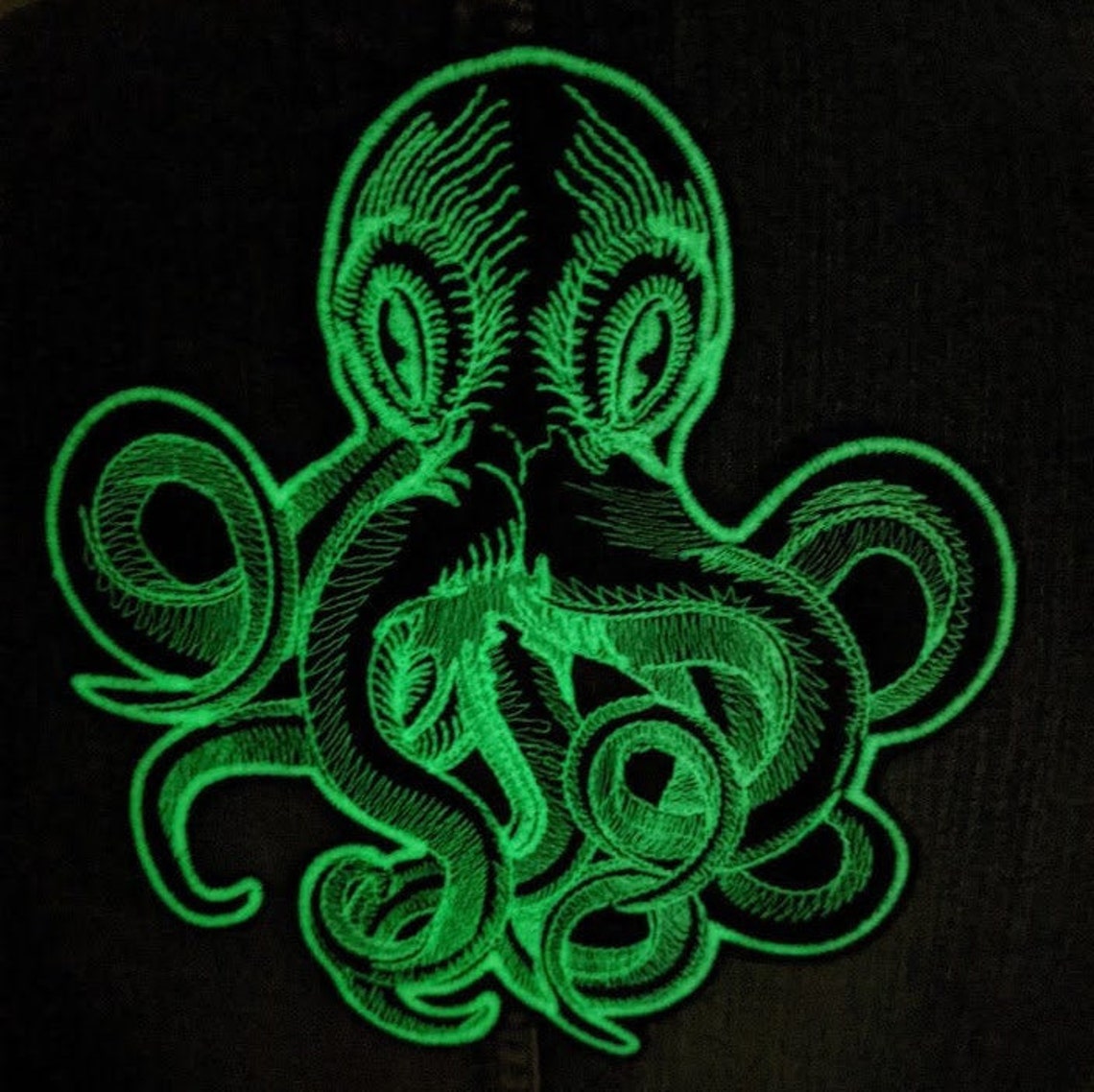 Glow in the DARK Kraken Iron on Patch Embroidered Patch - Etsy UK