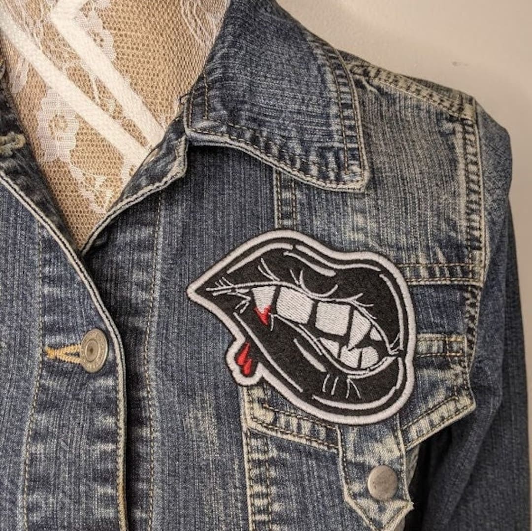Fangs Iron on Patch Embroidered Patch Patches for Denim Jackets ...