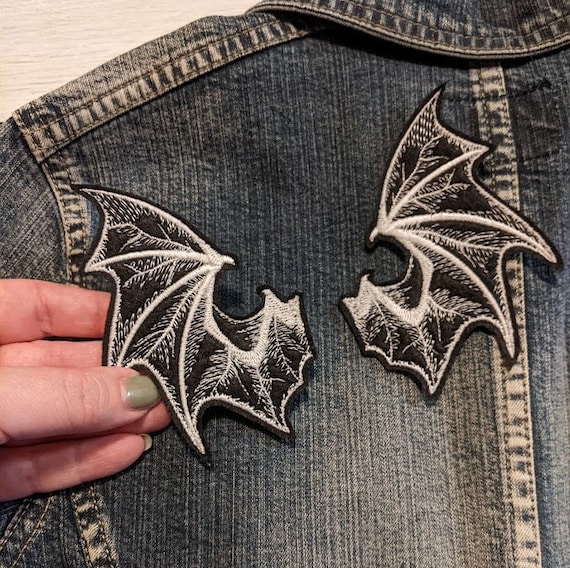 Mini Bat Wing Iron on Patches PAIR Devil Demon Halloween - Etsy