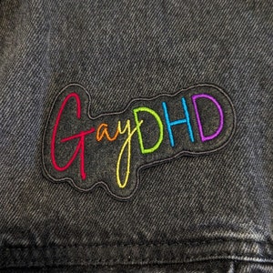 Gaydhd Iron on Patch READY TO SHIP, Embroidered Applique, Badge, Adhd ...