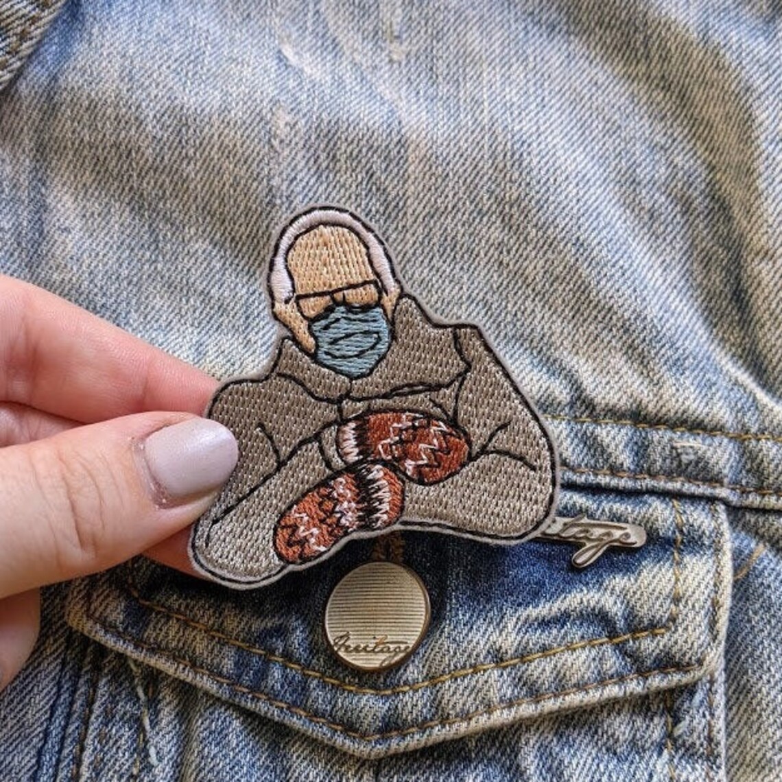 Inauguration Bernie Iron on Patch Embroidered Patch Pop - Etsy