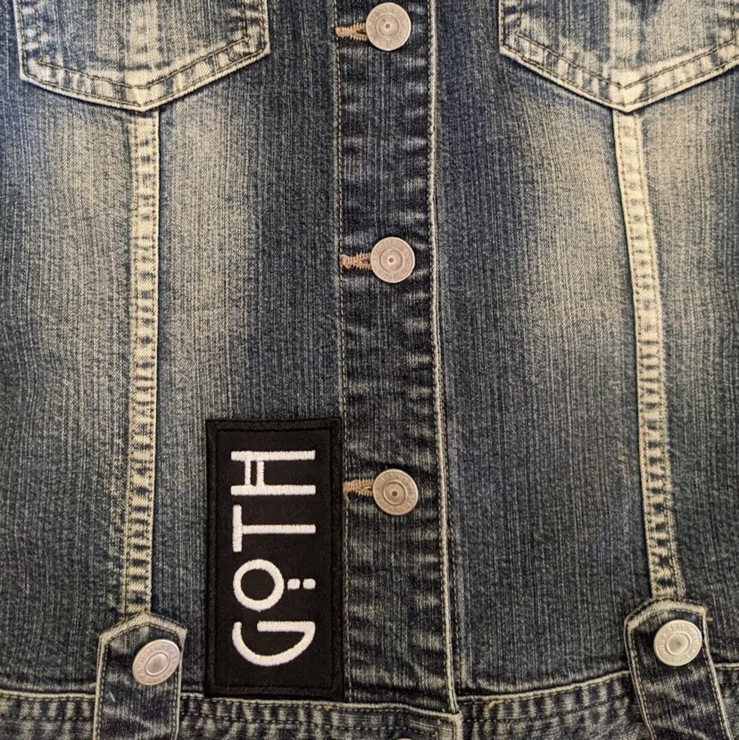 Goth Typography Iron on Patch, Embroidered Patch for Clothing ...