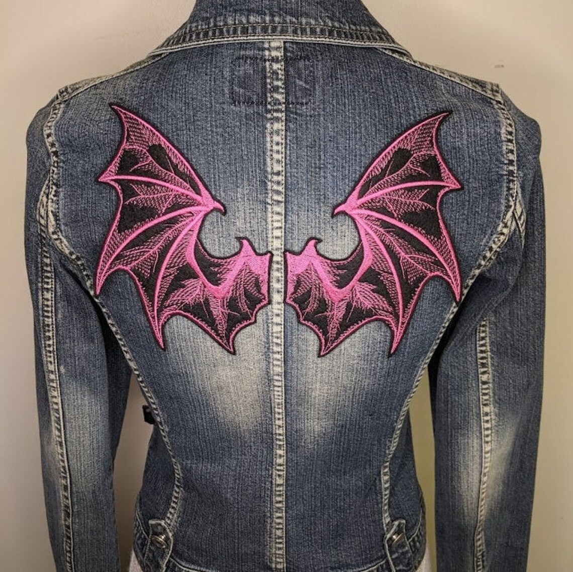 PINK Bat Wing Iron on Patches PAIR Devil Demon Halloween - Etsy