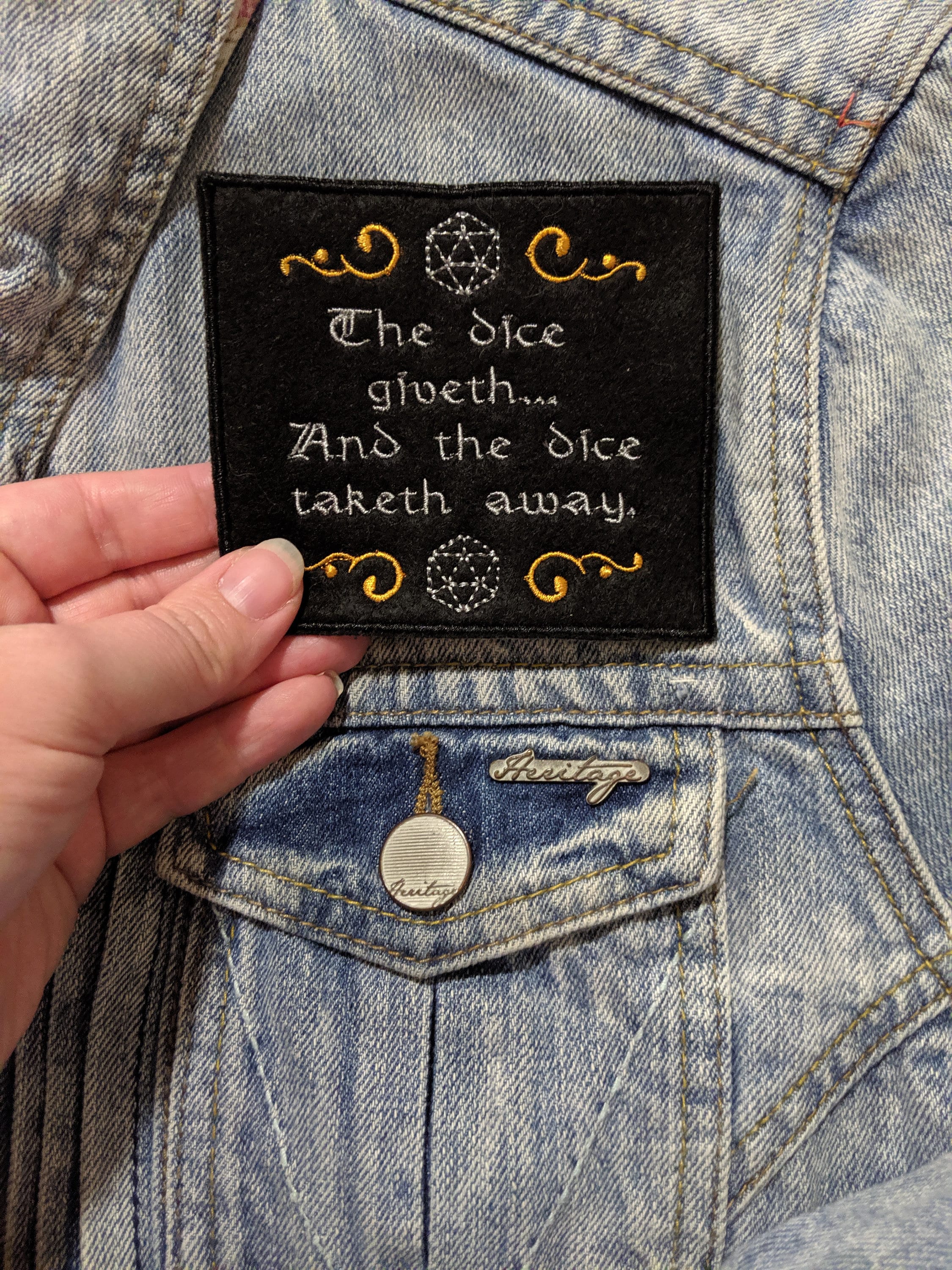 The Dice Giveth Iron on Patch - Etsy