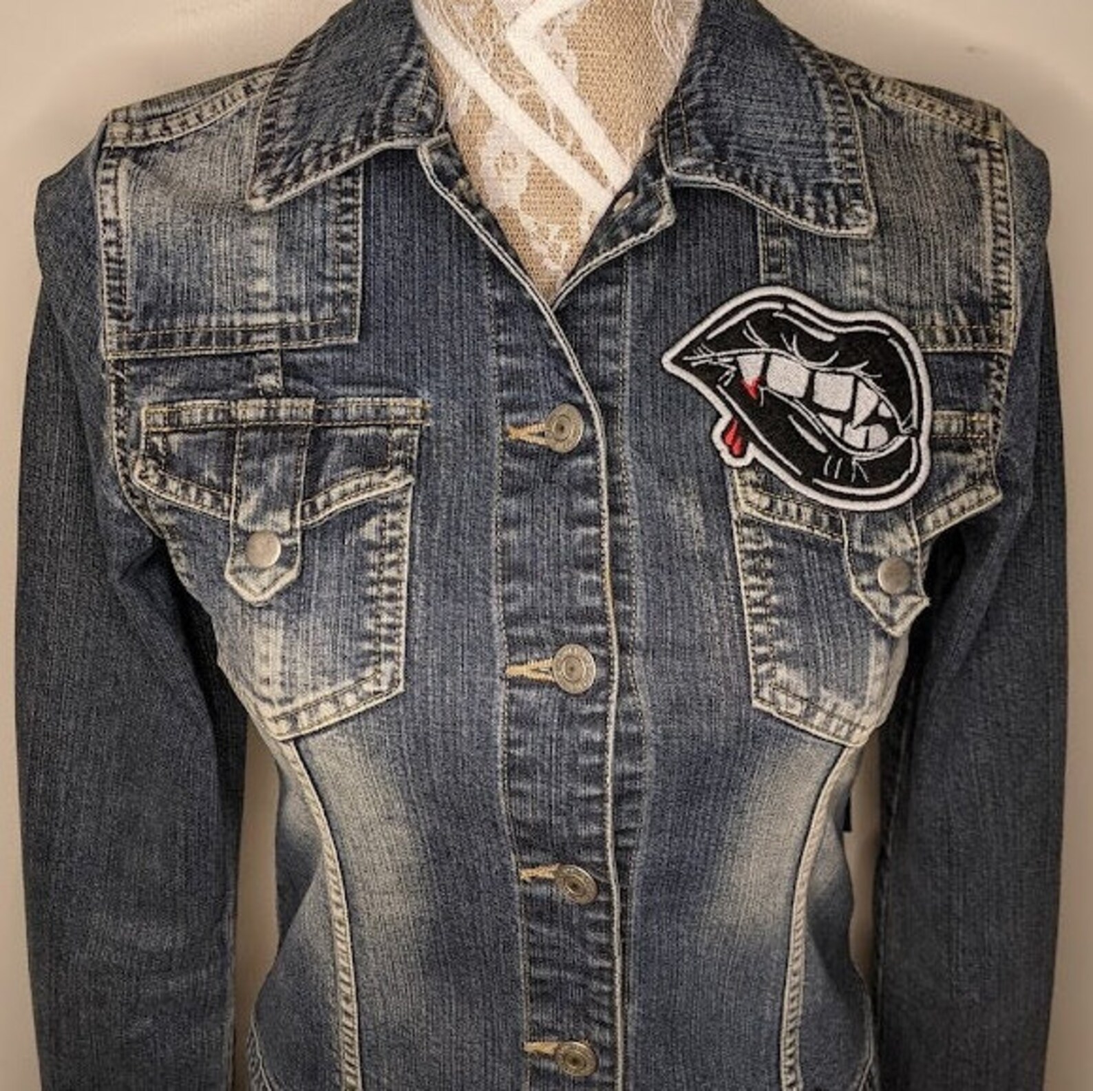 Fangs Iron on Patch Embroidered Patch Patches for Denim | Etsy