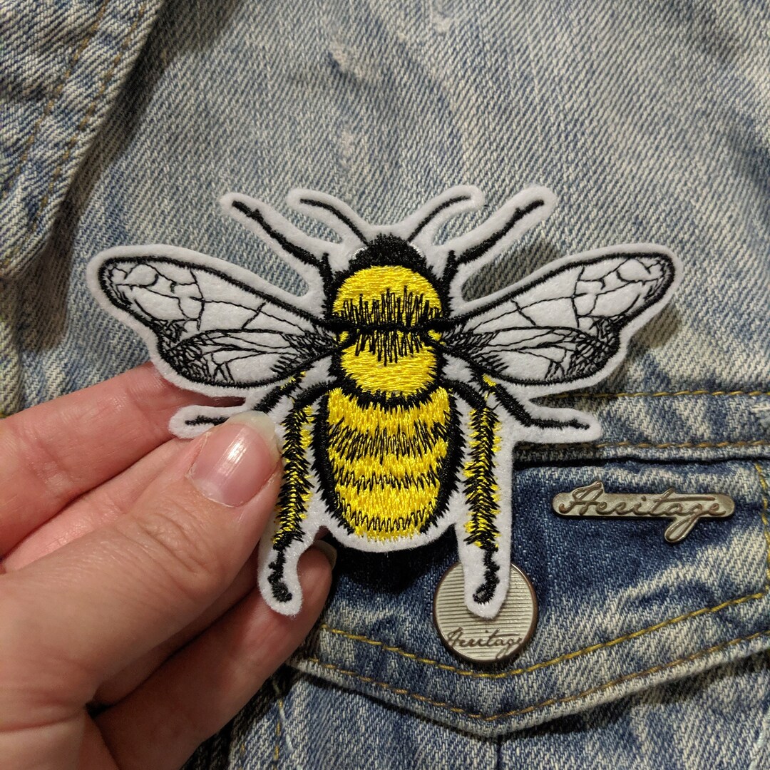 Bee Iron on Patch READY TO SHIP Save the Bees, Bumblebee, Insect, Honey ...