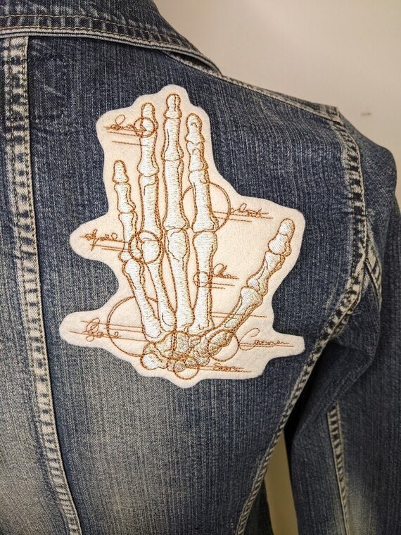 Vintage Anatomical Hand Iron On Patch Embroidered Patch | Etsy