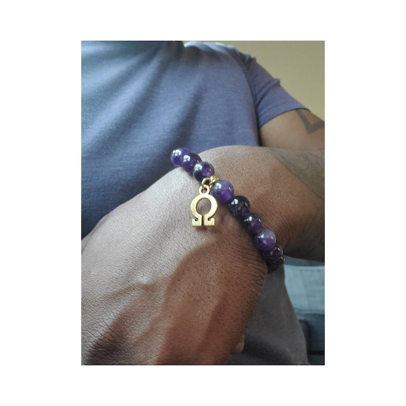Purple and Gold Omega Psi Phi Mens Bracelet - Etsy