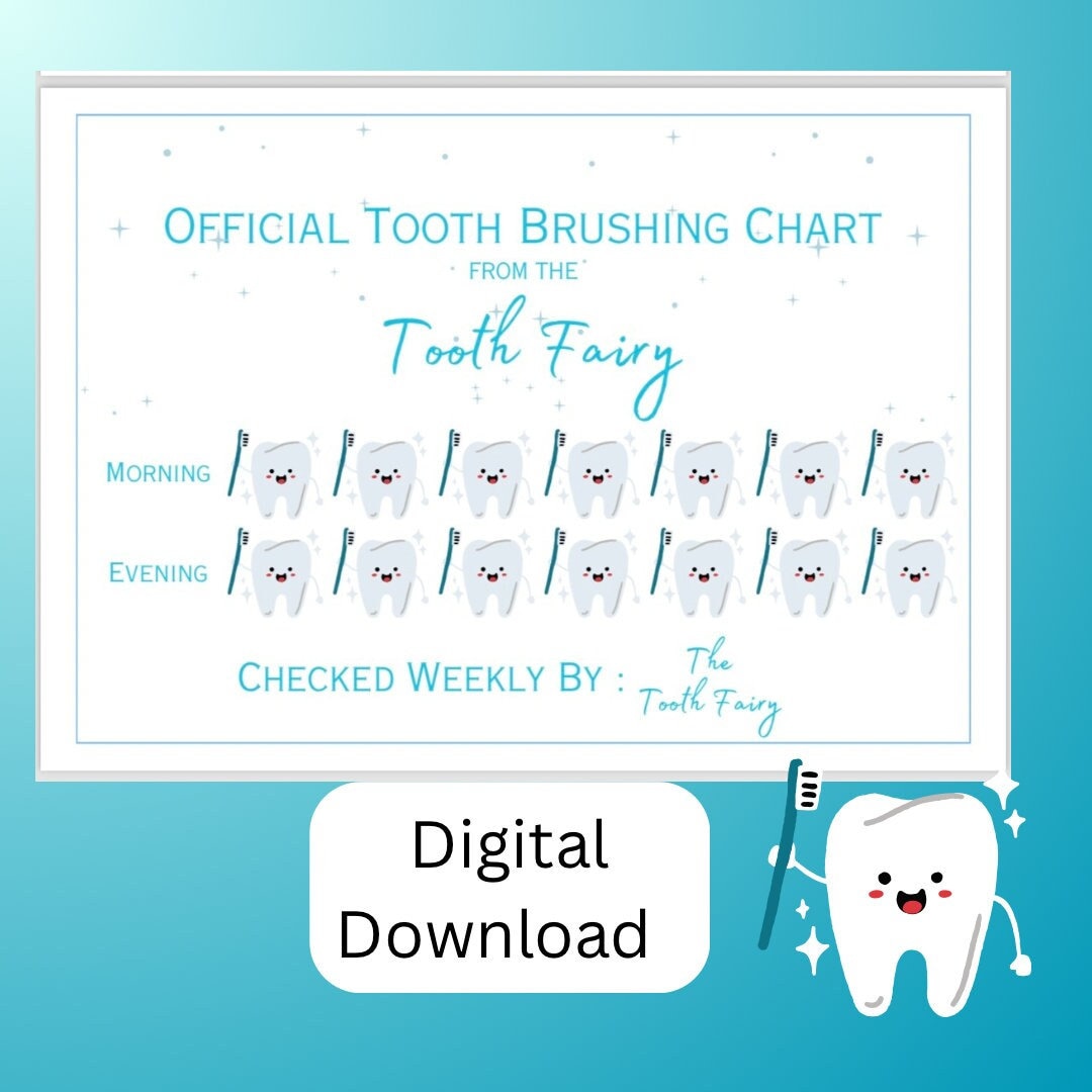 Printable Toothbrushing Chart - Digital Download. - Etsy