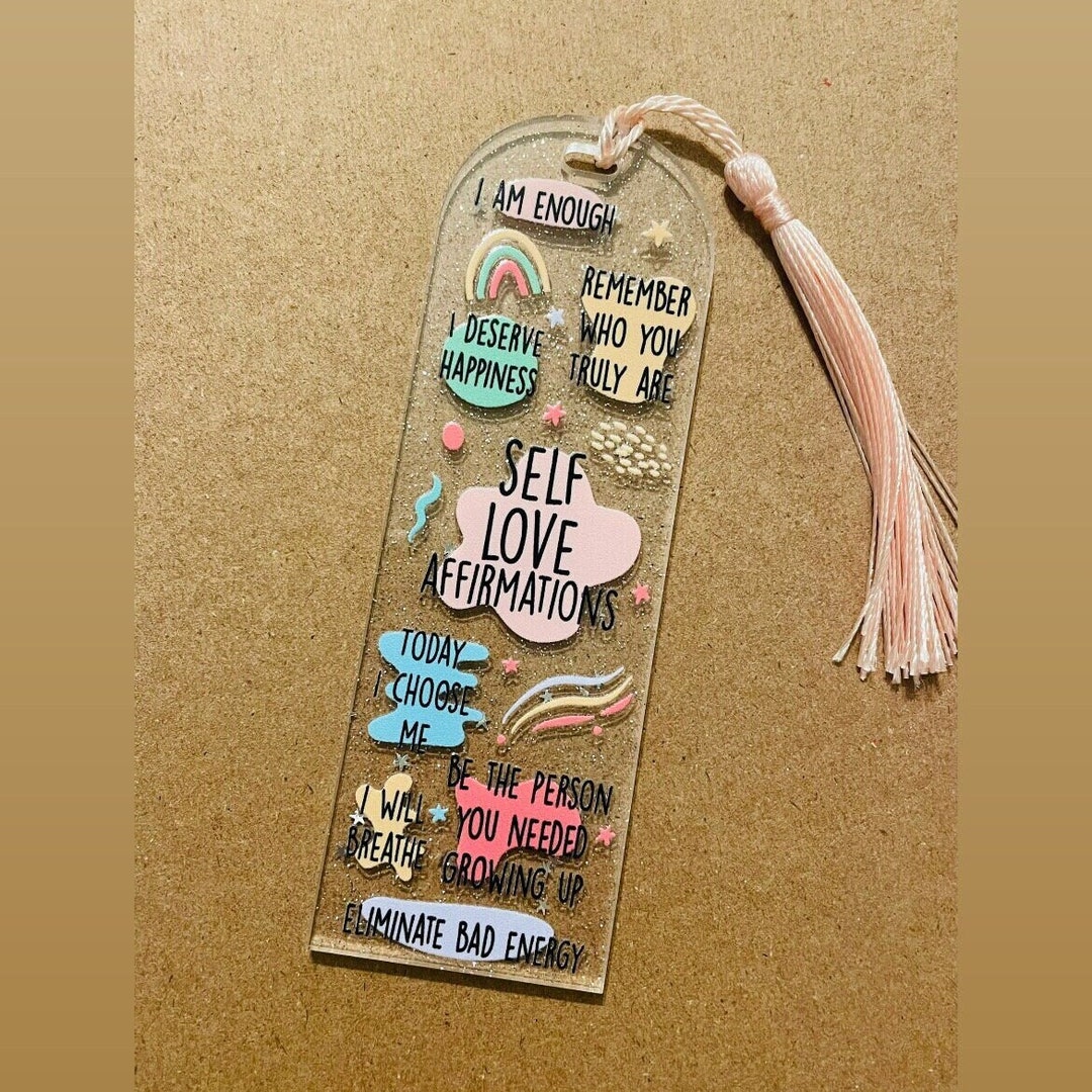 Self Love Affirmation Bookmark: Glittery Inspirational Gift - Etsy