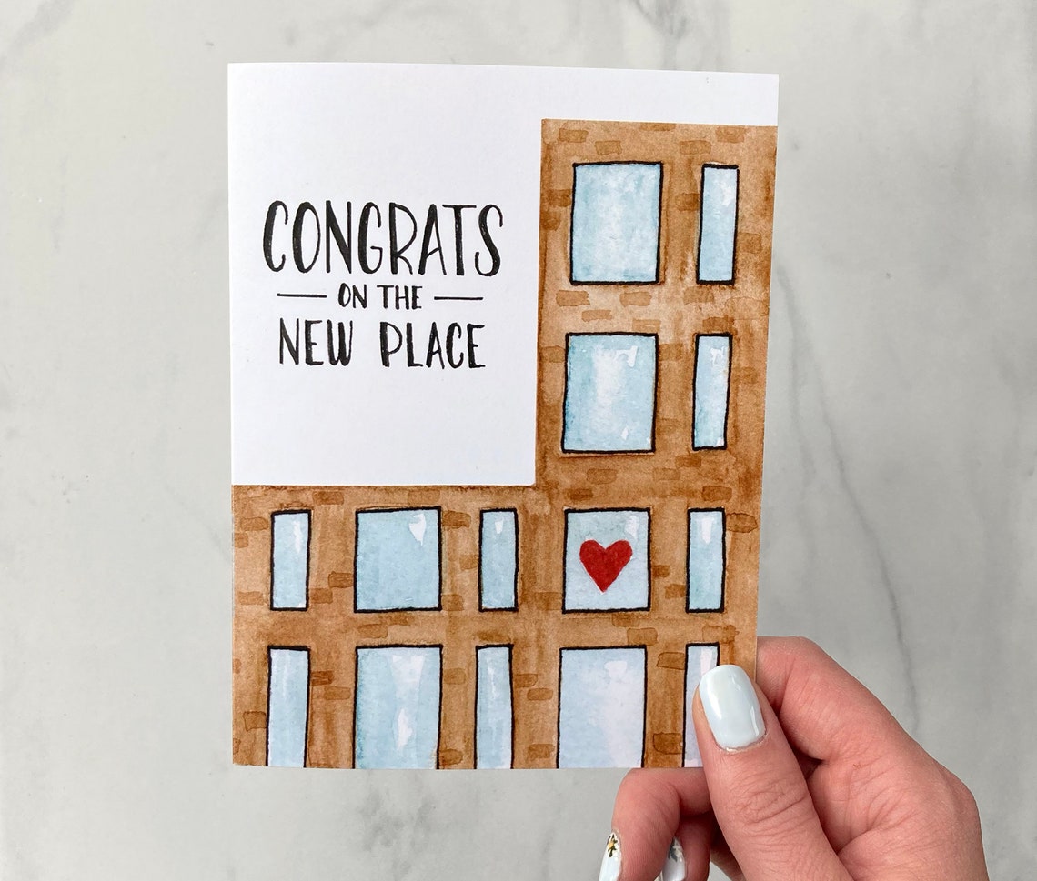 Watercolour New Apartment Card New Condo Card New Home Card - Etsy