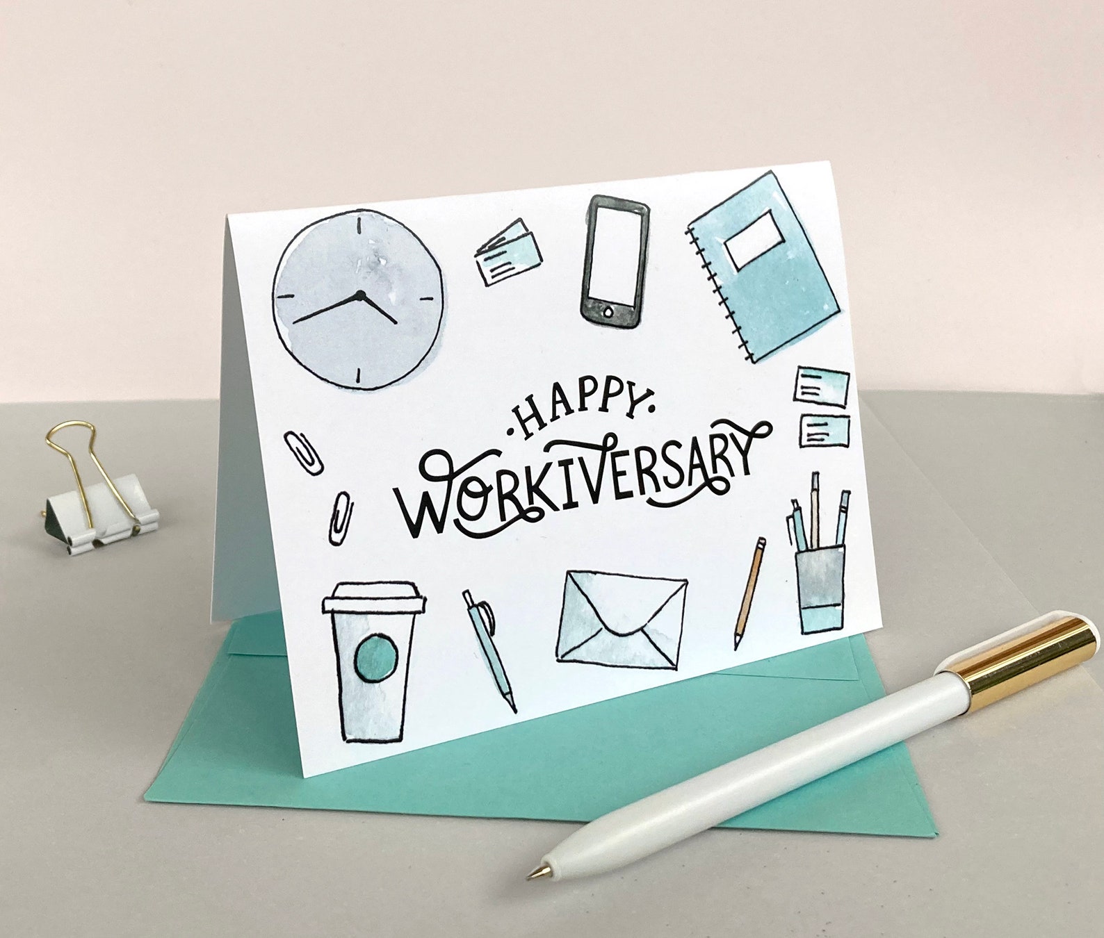 Office Workiversary Card | Work Anniversary Card | Card for Co-worker ...