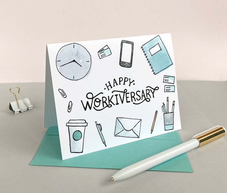 Office Workiversary Card | Work Anniversary Card | Card for Co-worker ...