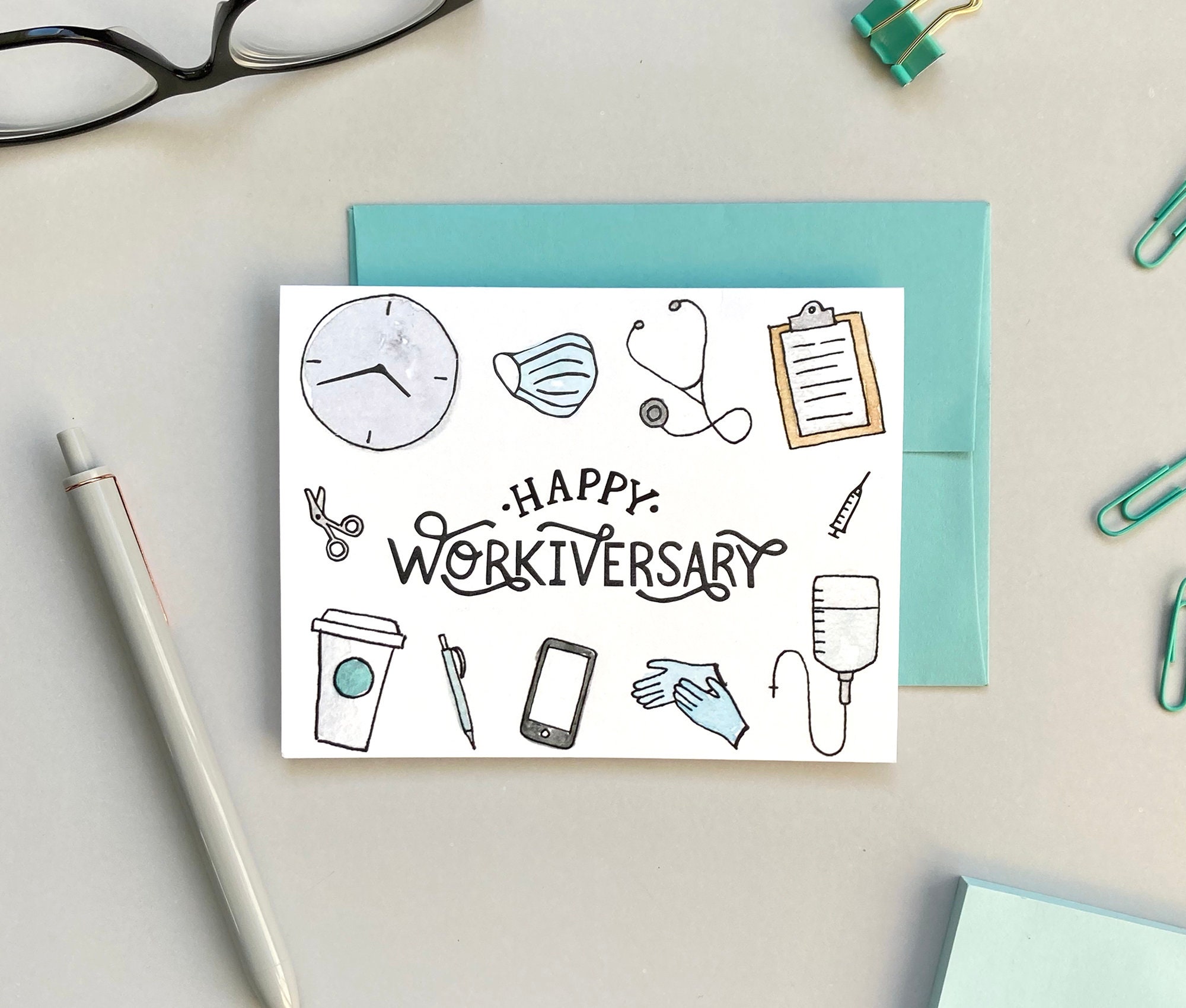 Medical Workiversary Card | Medical Work Anniversary Card | Card for Co ...