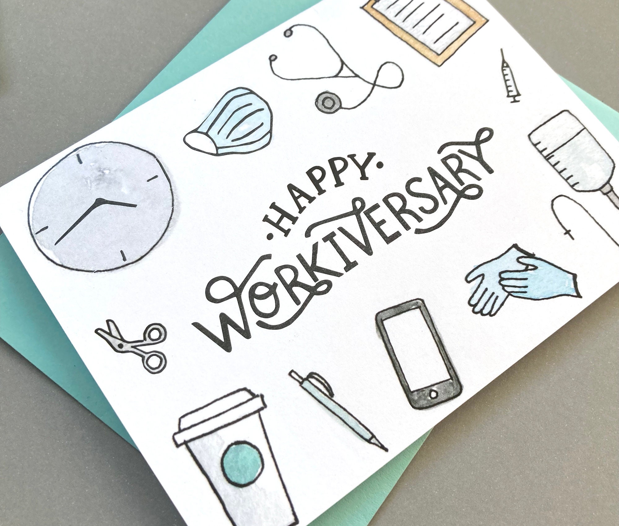 Medical Workiversary Card | Medical Work Anniversary Card | Card for Co ...