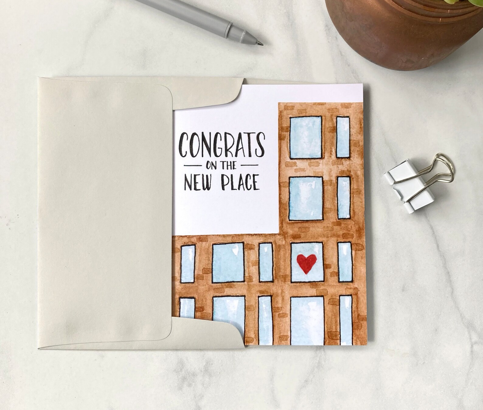 Watercolour New Apartment Card New Condo Card New Home - Etsy Canada