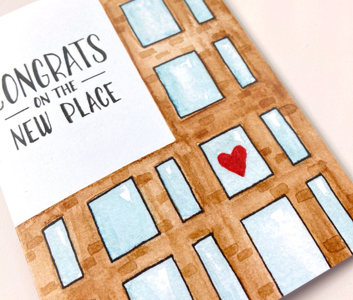 Watercolour New Apartment Card New Condo Card New Home Card - Etsy