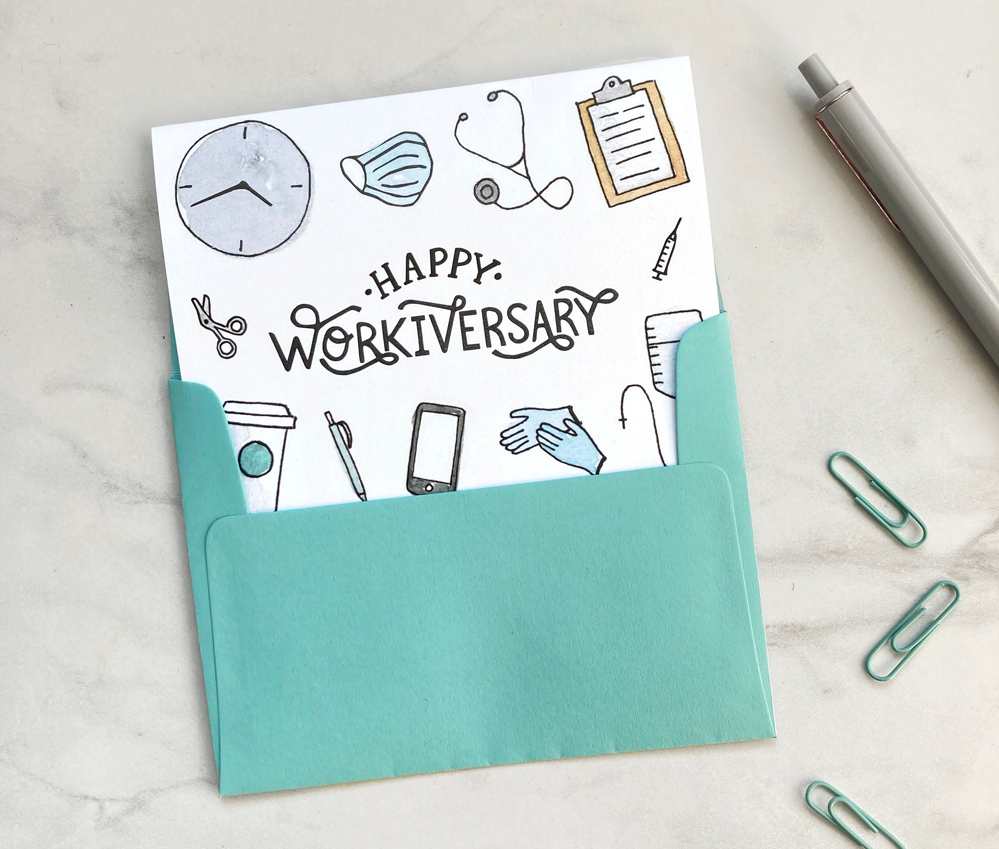 Medical Workiversary Card | Medical Work Anniversary Card | Card for Co ...