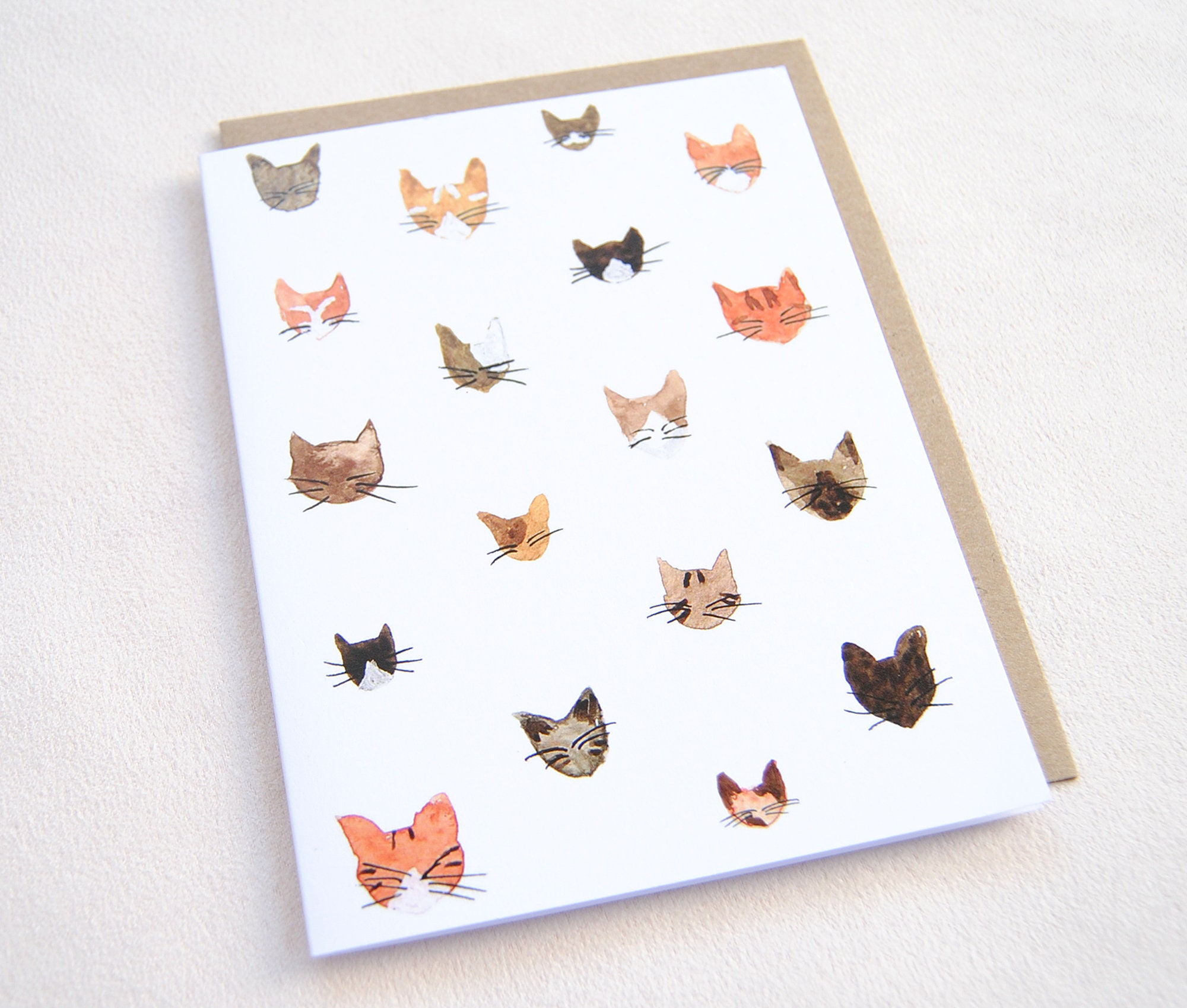 Blank Cat Card Blank Card Cat Card Watercolour Cats - Etsy