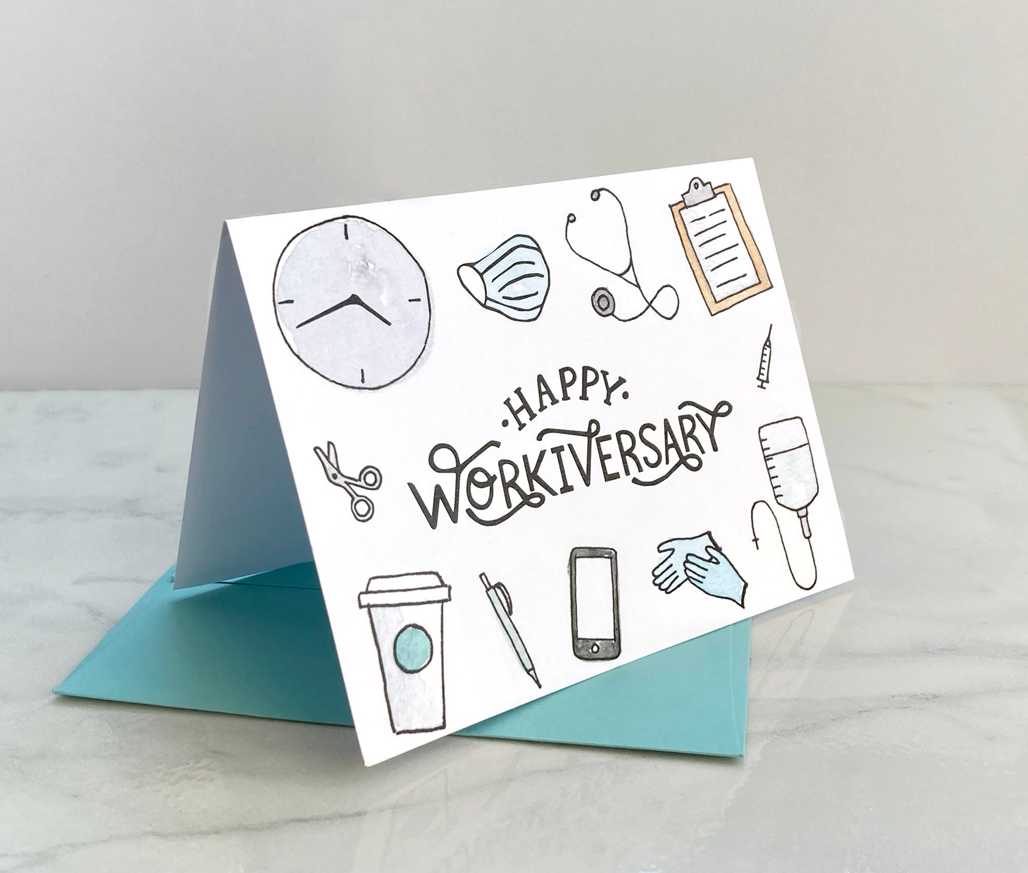 Medical Workiversary Card | Medical Work Anniversary Card | Card for Co ...